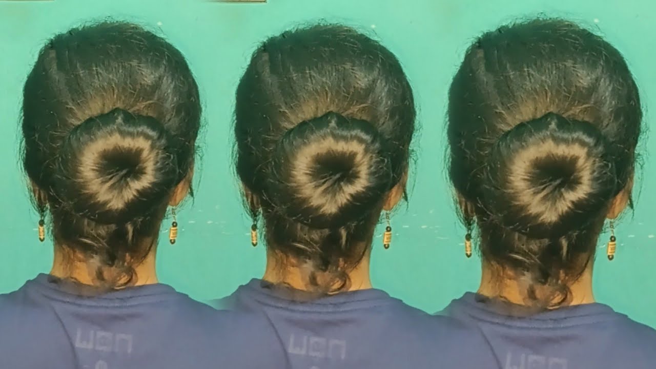 Wedding Hairstyle Khopa / Wedding Guest Hairstyle For ShortHair / Donut ...