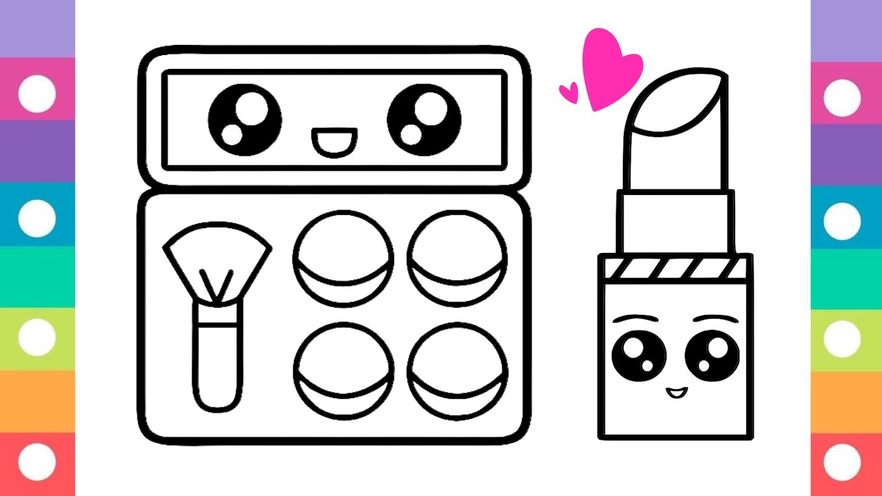 How to draw lipstick,makeup kit for kids and toddlers/ Easy step by ...