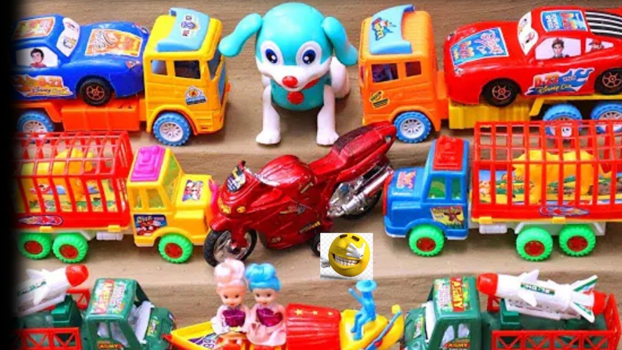 gadi wala catoon toy video l टॉय वाली वीडियो helicopter JCB dampar ...