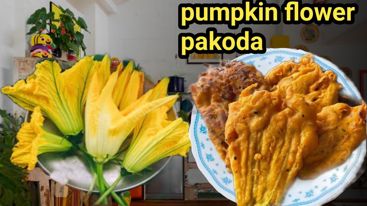 Pumpkin flower pakoda // Kumda phool ka bada // Kadu flower pakoda ...