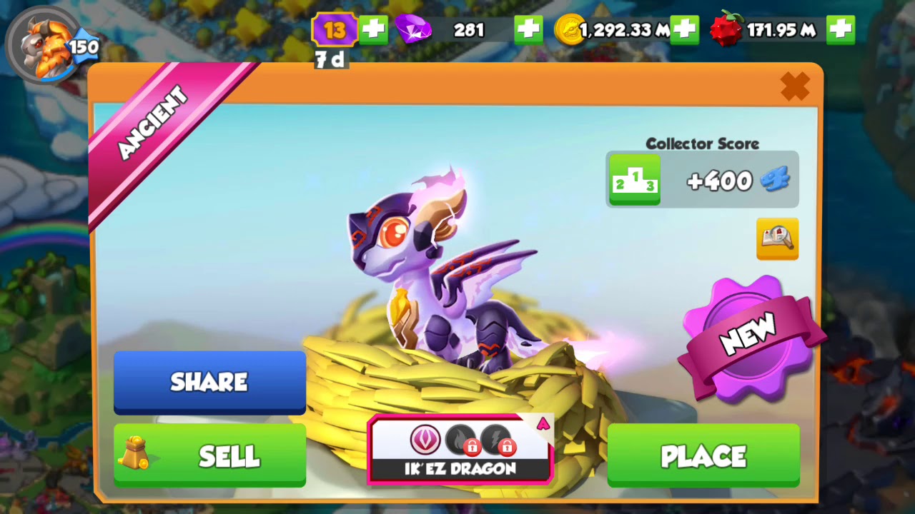 Hatching Ik'ez and Oyar Ancient Dragon And level up and Enchantement of ...