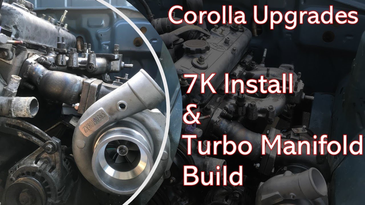 Toyota KE70 7K Install and Turbo Manifold - YouTube