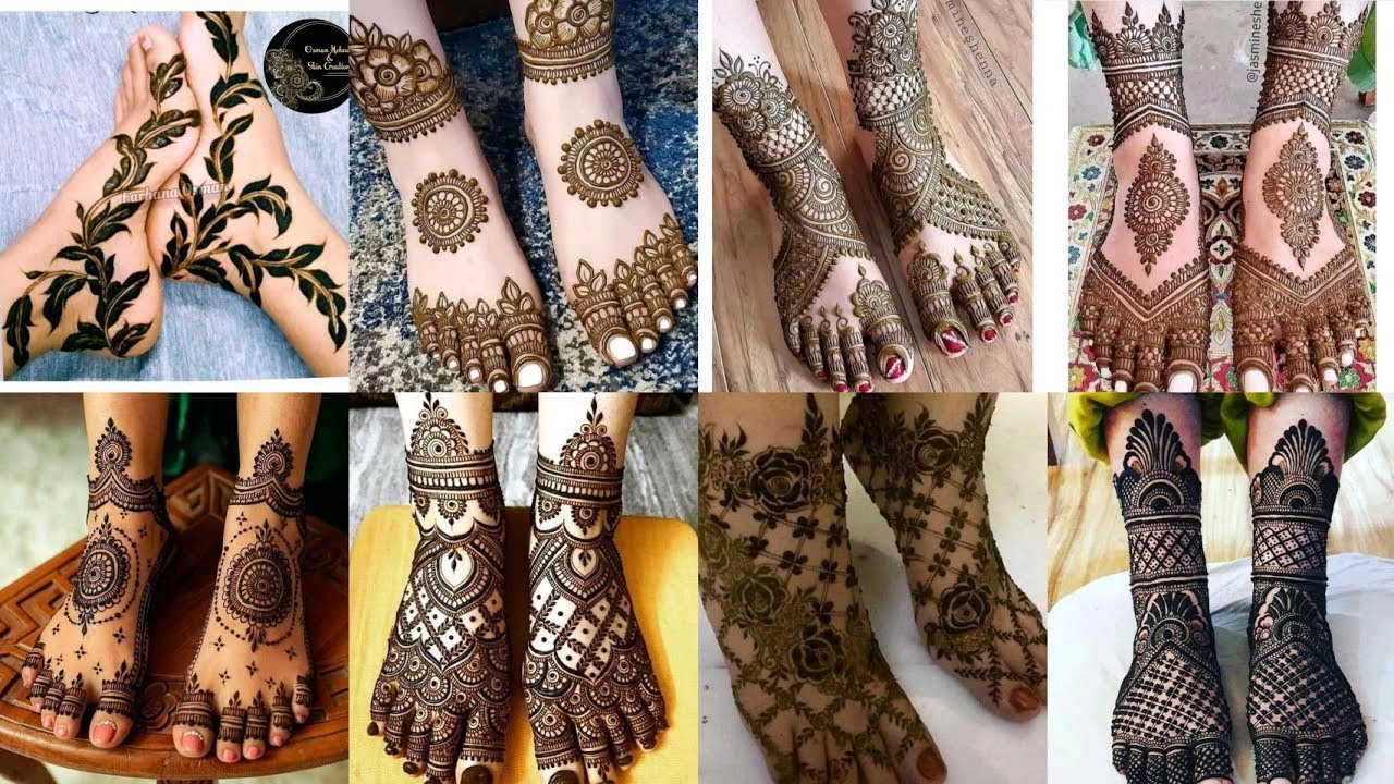 Latest foot mehandi design //Beautiful bridal pair ki mehndi design ...