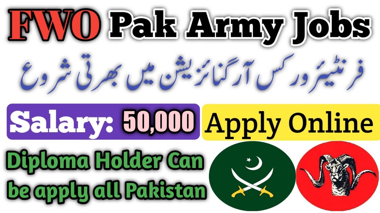 Pak Army Fronteir Works Organization Fwo Jobs 2020 ll FWO Jobs ...