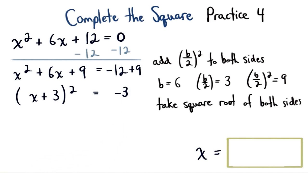 Complete the Square Practice 4 - Visualizing Algebra - YouTube