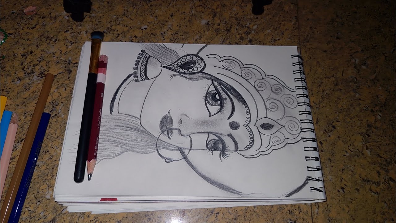 How To Draw Ma Durga👍🙏 ।। Durga ma drawing very Easy and beutifull. # ...