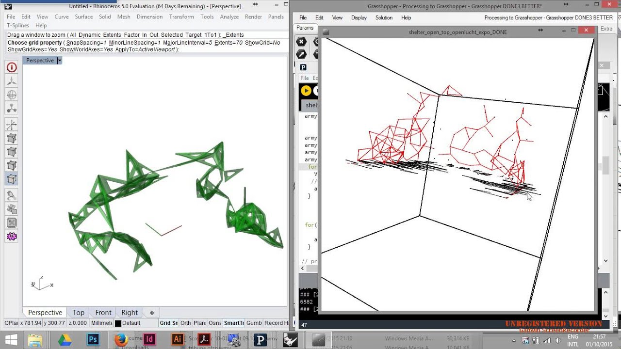 Swarming in Processing to Grasshopper - YouTube