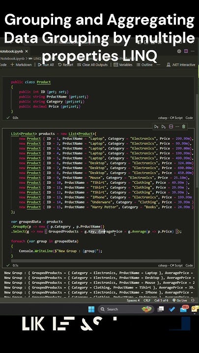 C# | .Net Tips LINQ Grouping and Aggregating Data Grouping by multiple properties #coding # ...