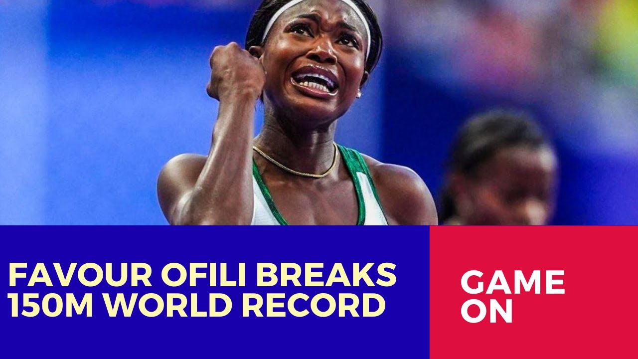 Favour Ofili Breaks 150m World Record in Atlanta - YouTube