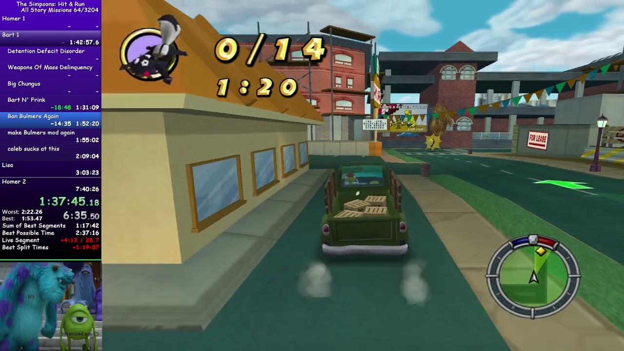 Beating The Simpsons Hit and Run Without Turning Left part 2 - YouTube