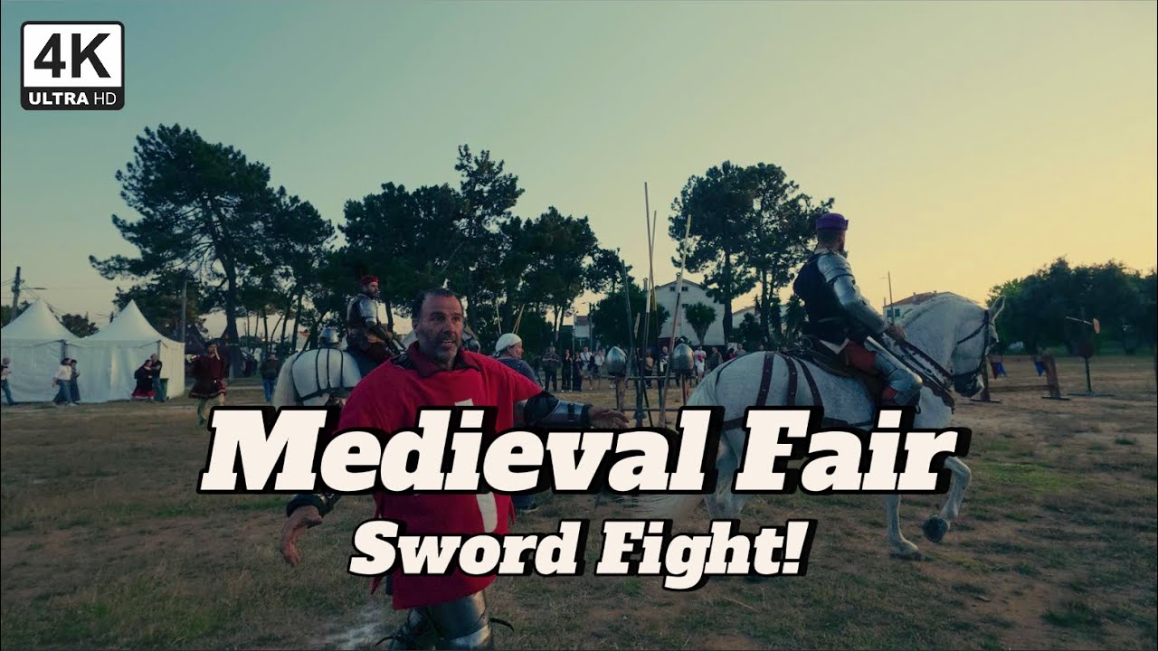 Walking Tour Medieval Fair with Duels and Sword fights! - YouTube