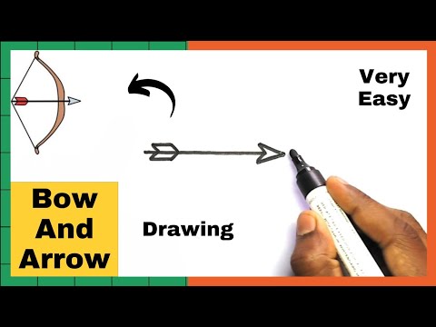 How To Draw A Bow And Arrow | Bow And Arrow Drawing Very Easy | Easy ...