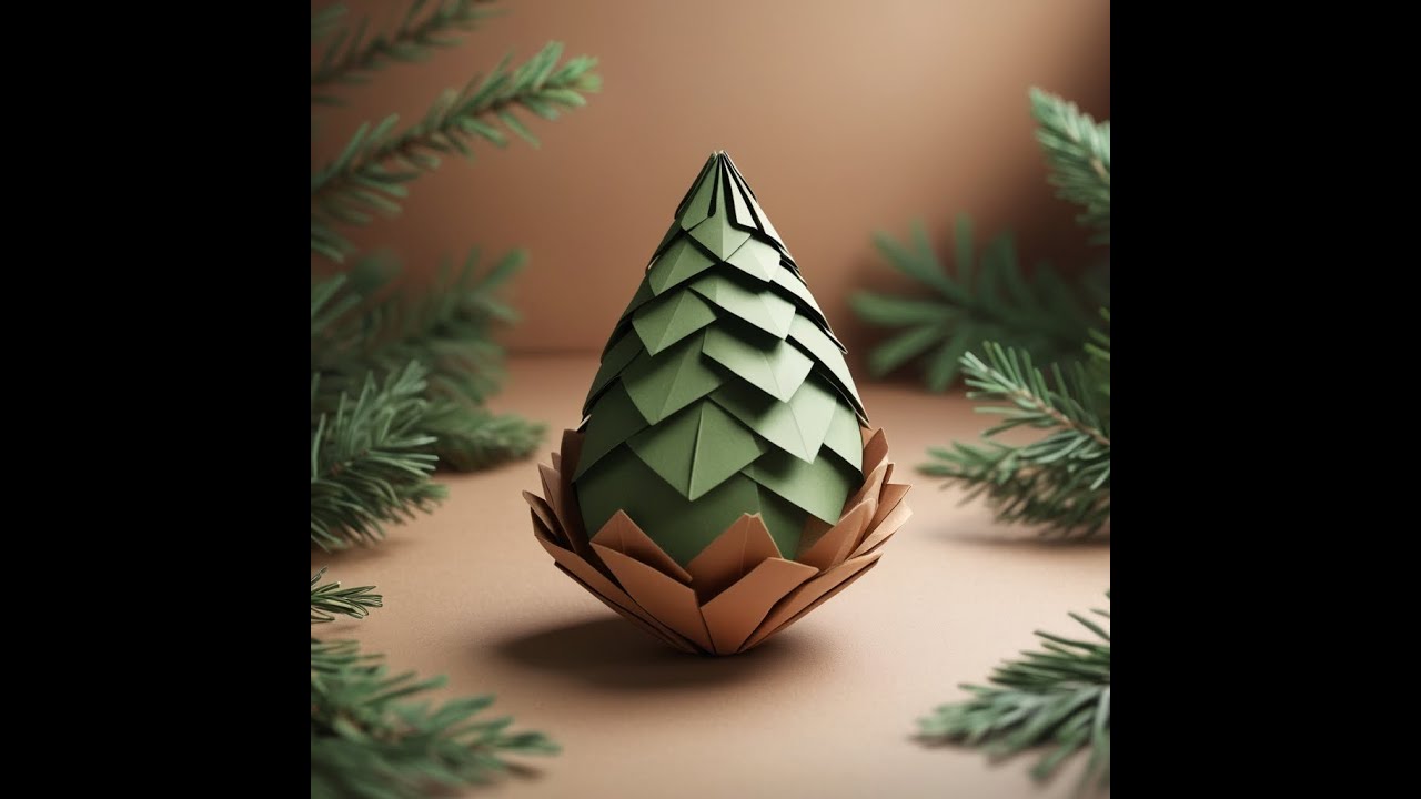 How to Make an Origami Cedar Cone – Easy & Realistic! 🌲 - YouTube