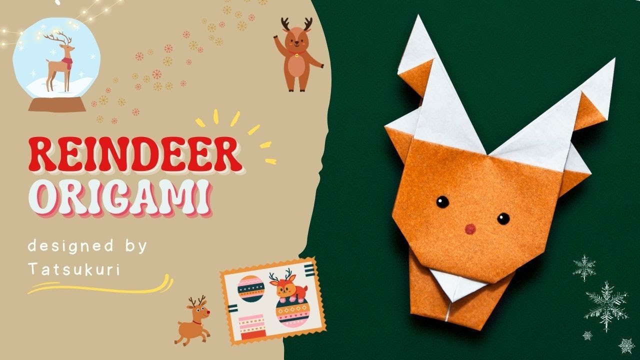 Reideer - Rudolph - Origami - How to fold - YouTube