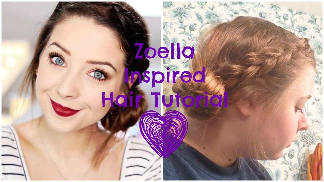 Zoella Inspired Hair Tutorial | Messy Braided Side Bun - YouTube