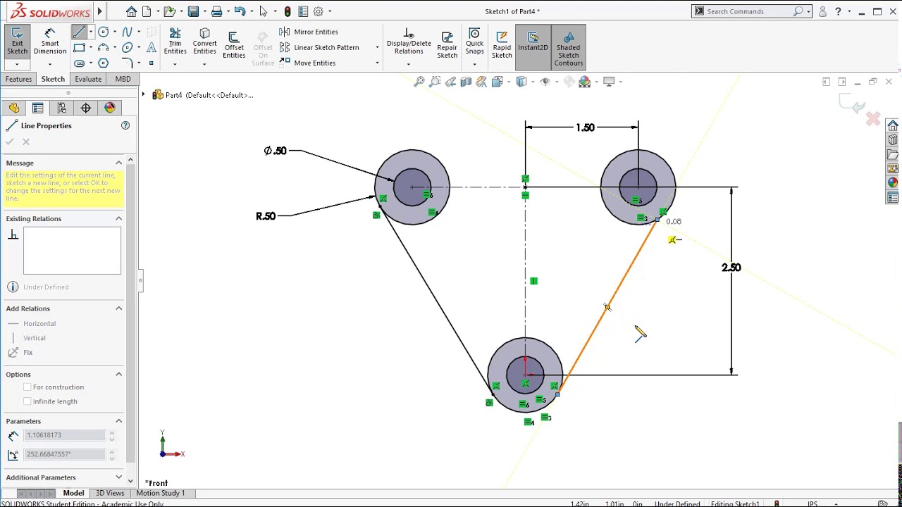 MECH.2010 - Lab B - Sketch with circles, arcs and construction lines ...