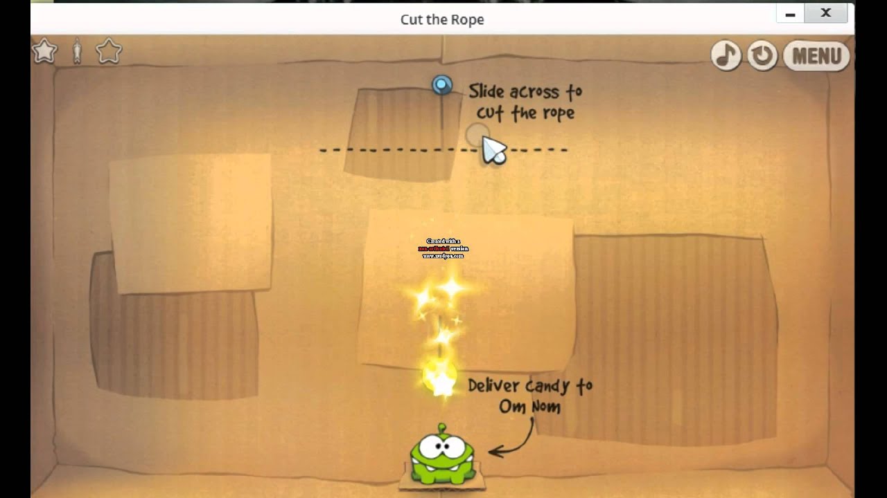 Cut The Rope Cardboard Box Stage 1 Walkthrough - YouTube