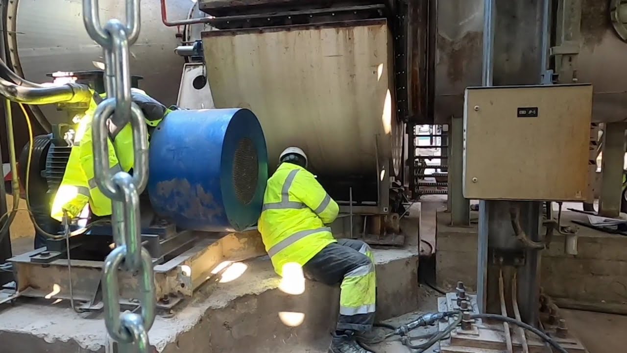 Blower foundation repair - Food Industry - YouTube