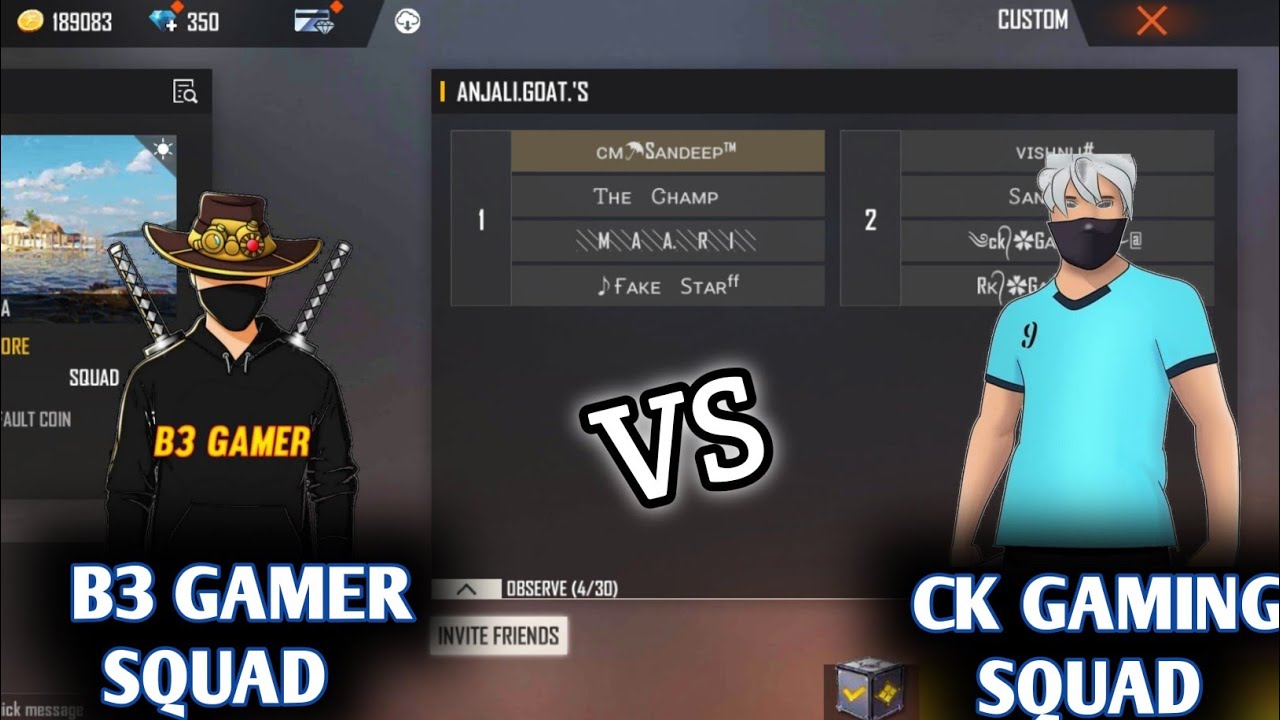 4 VS 4 CK GAMING VS B3 GAMER #B3GAMER #garenafreefire - YouTube