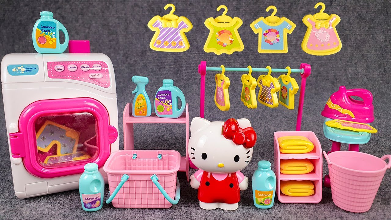 34 Minutes Satisfying with Unboxing Cute Hello Kitty Laundry Playset ...