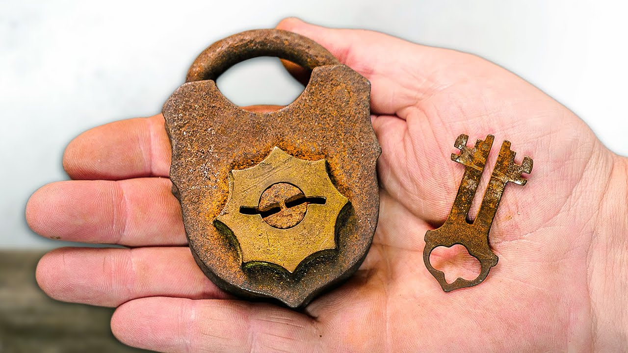 Rusty Antique Lock Restoration - Awesome Restoration - YouTube