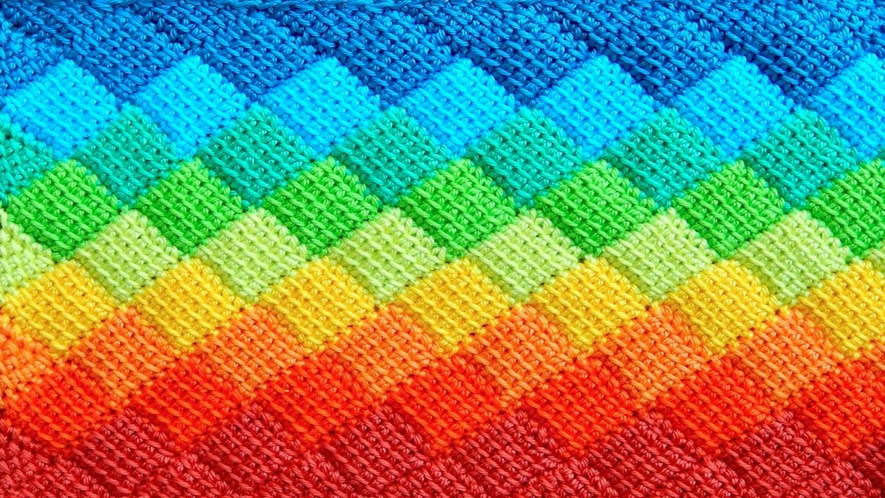 Entrelac Crochet - Row One: Starting Triangle - YouTube