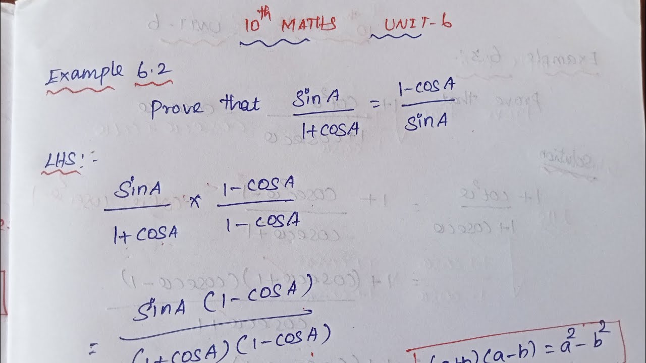 10th std Maths |Unit-6 Trigonometry Example (6.2) Solved| #10thclass #10thmaths #publicexam # ...