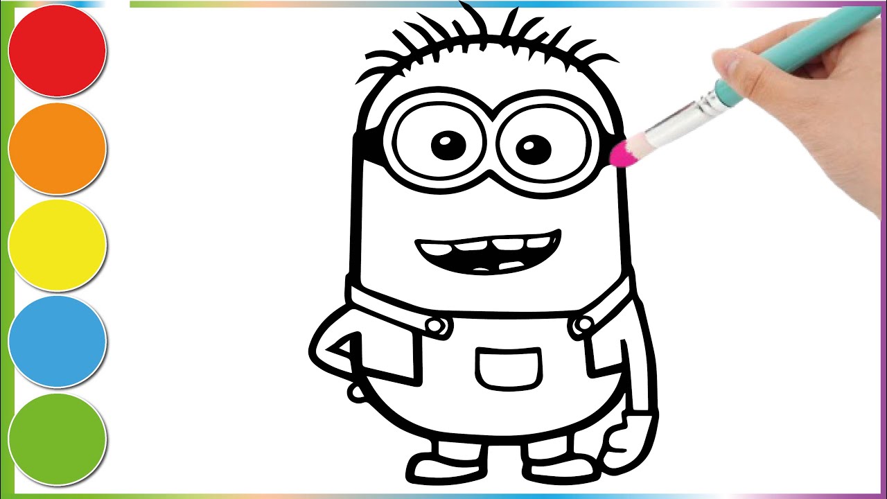 Colorful Minion Drawing for kids, Painting & Coloring for kids ...