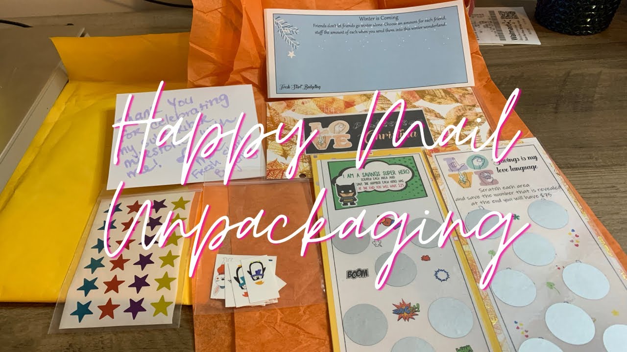 HAPPY MAIL | UNPACK-AGING | MY FREEBIE SAVINGS CHALLENGES - YouTube