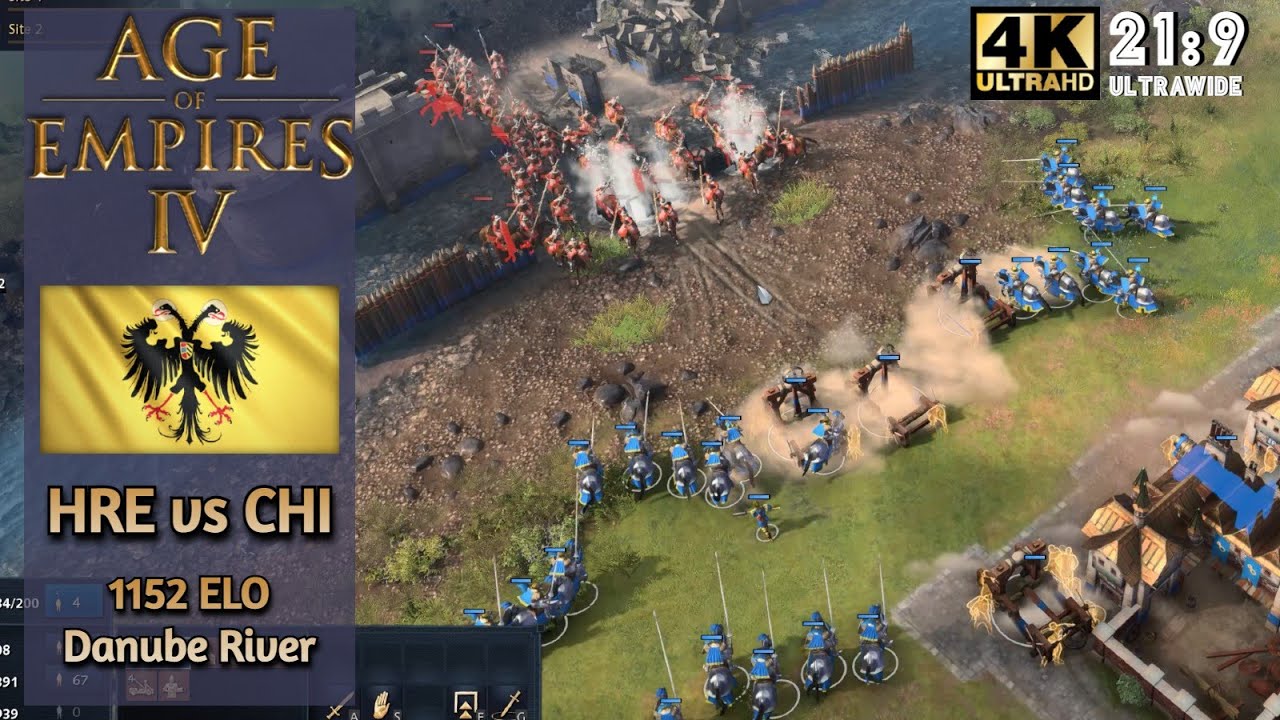 AOE4 HRE vs Chinese - Fire Lancer vs Stone Walls - YouTube