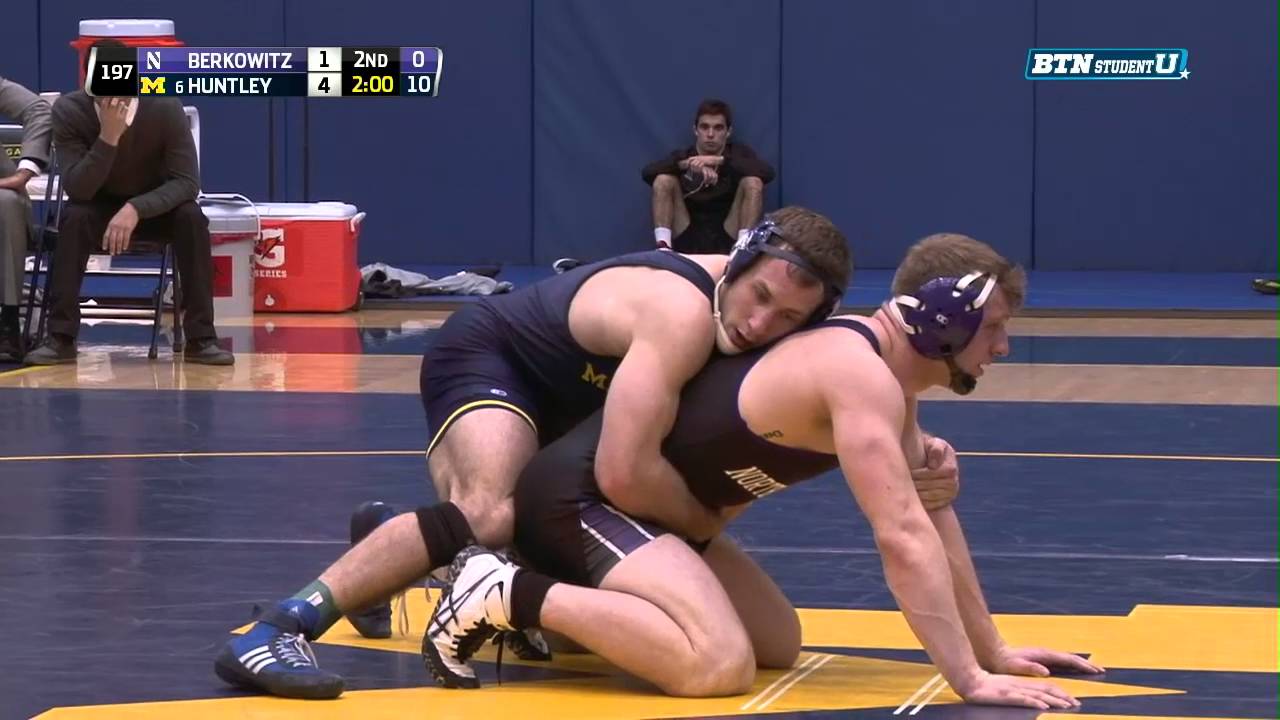 Northwestern at Michigan: 197 Pounds - Jacob Berkowitz vs. Max Huntley ...