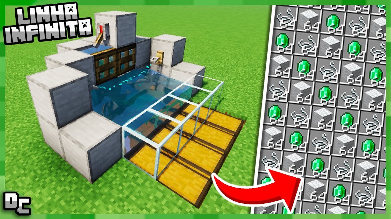 DUPLICADOR INFINITO de LINHAS | LÃ e ESMERALDAS FÁCIL | BUG MINECRAFT ...