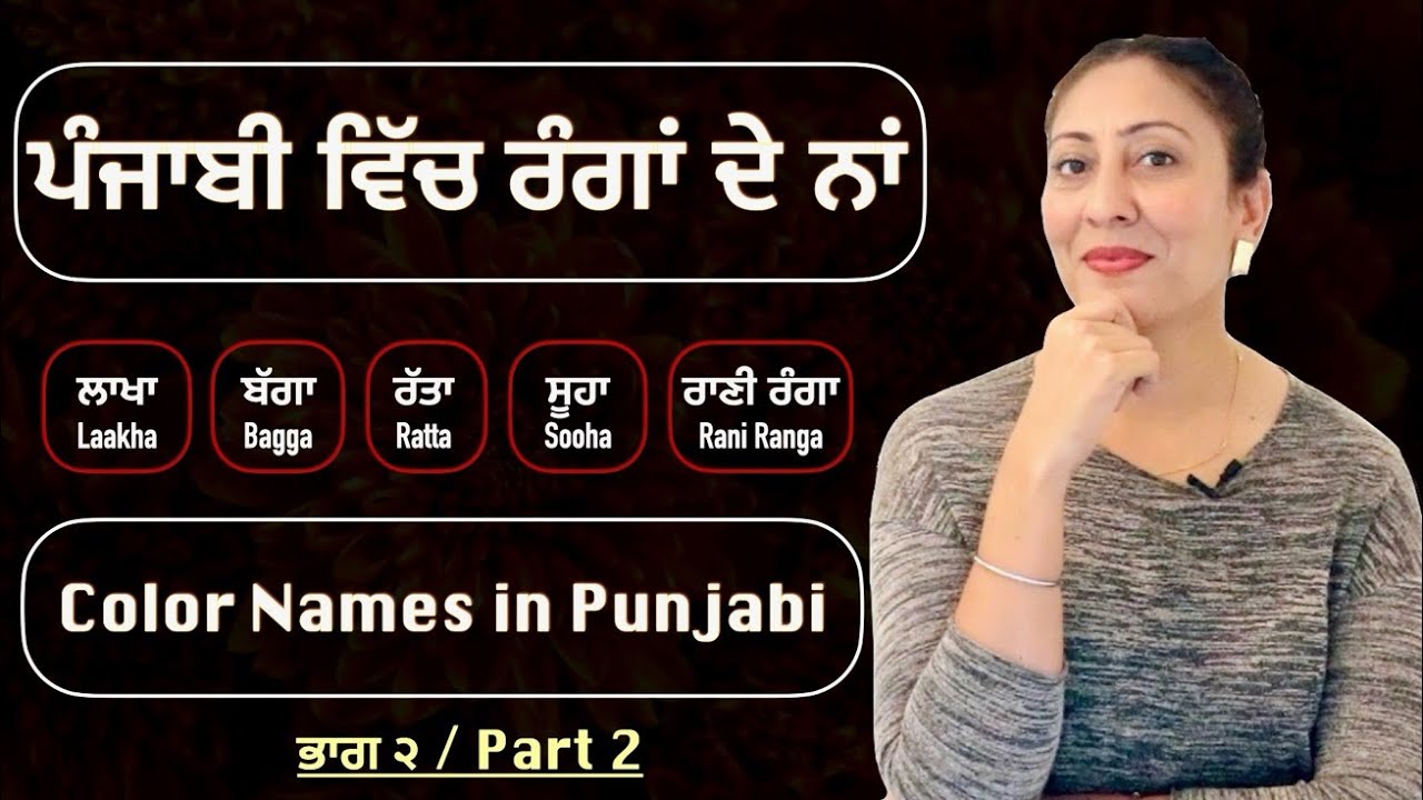 ਪੰਜਾਬੀ ਵਿੱਚ ਰੰਗਾਂ ਦੇ ਨਾਂ I Color names in punjabi II Part 2 II Sooha ...