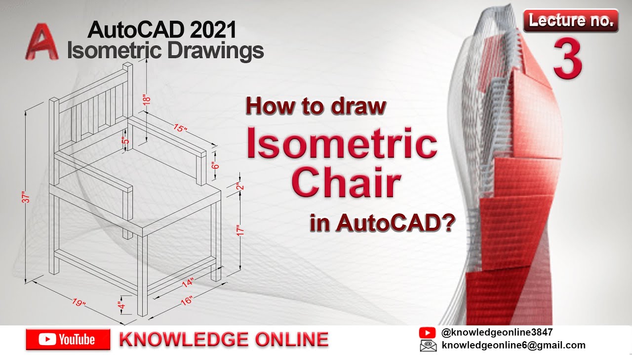 How to draw Isometric Chair in AutoCAD? Isometric Drawing in AutoCAD ...