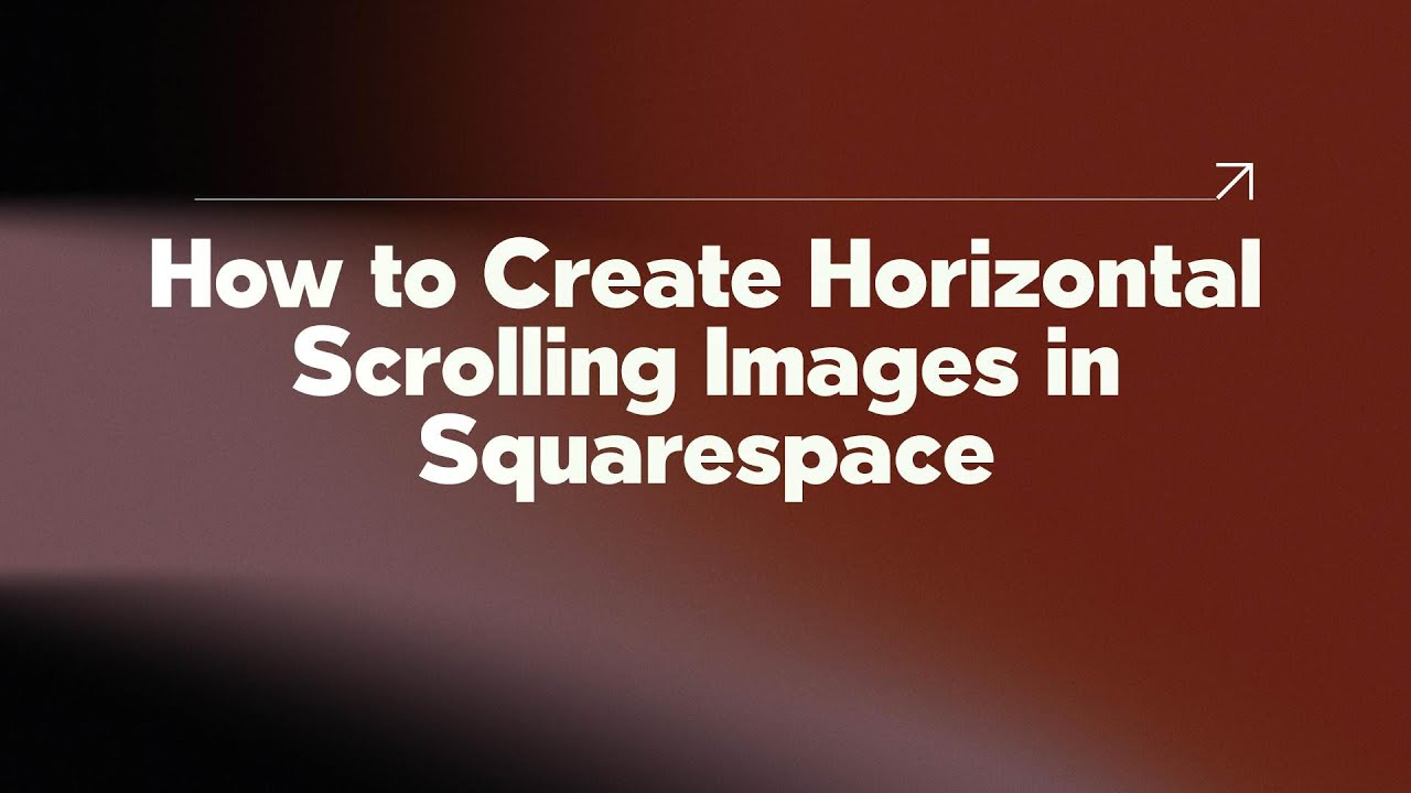 How to Create Horizontal Scrolling Images in Squarespace - YouTube