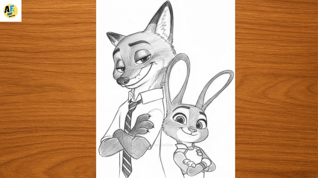 How to draw Nick Wilde and Judy Hopps from Zootopia | Easy Anime ...