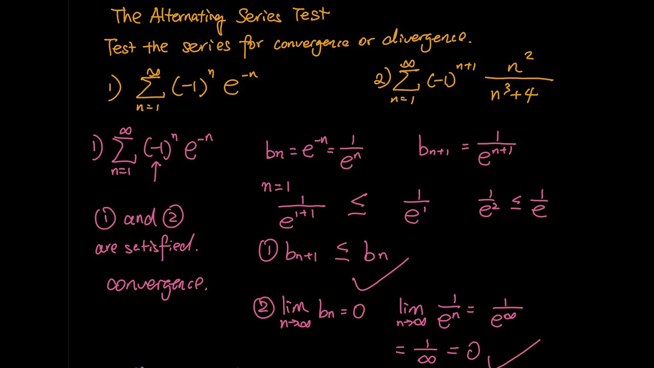 11.5 Part 2/3: Applying the Alternating Series Test, 2 Simple Examples ...
