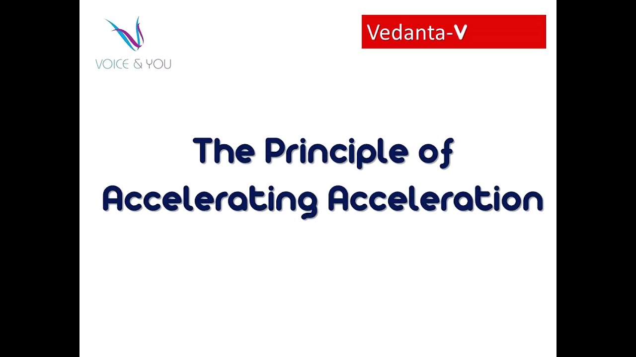 The Principle Of Accelerating Acceleration - YouTube