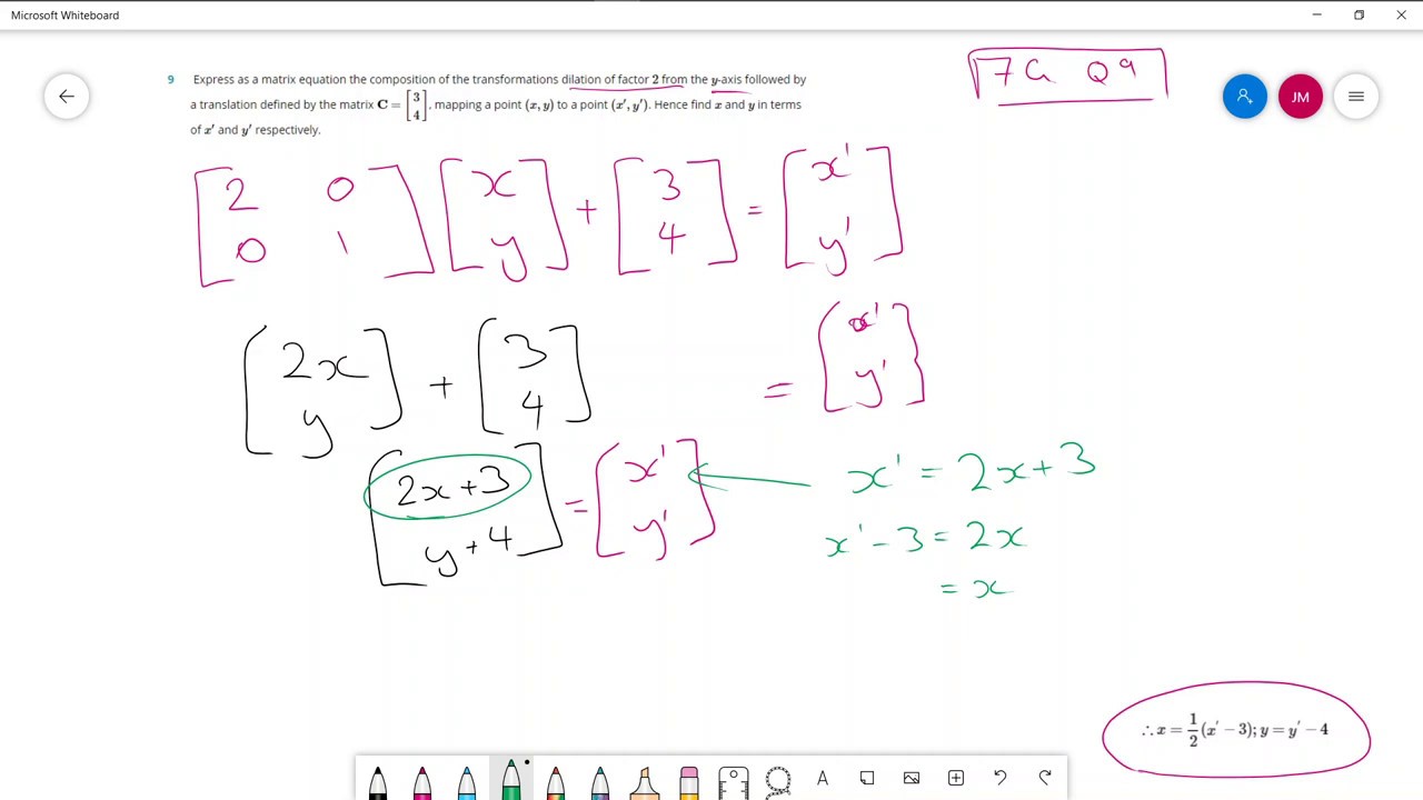 How to Solve Matrix Transformations using the image notation - YouTube