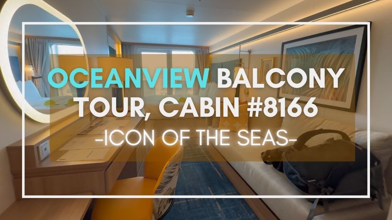 Icon of the Seas Oceanview Balcony Cabin Tour, #8166 - YouTube