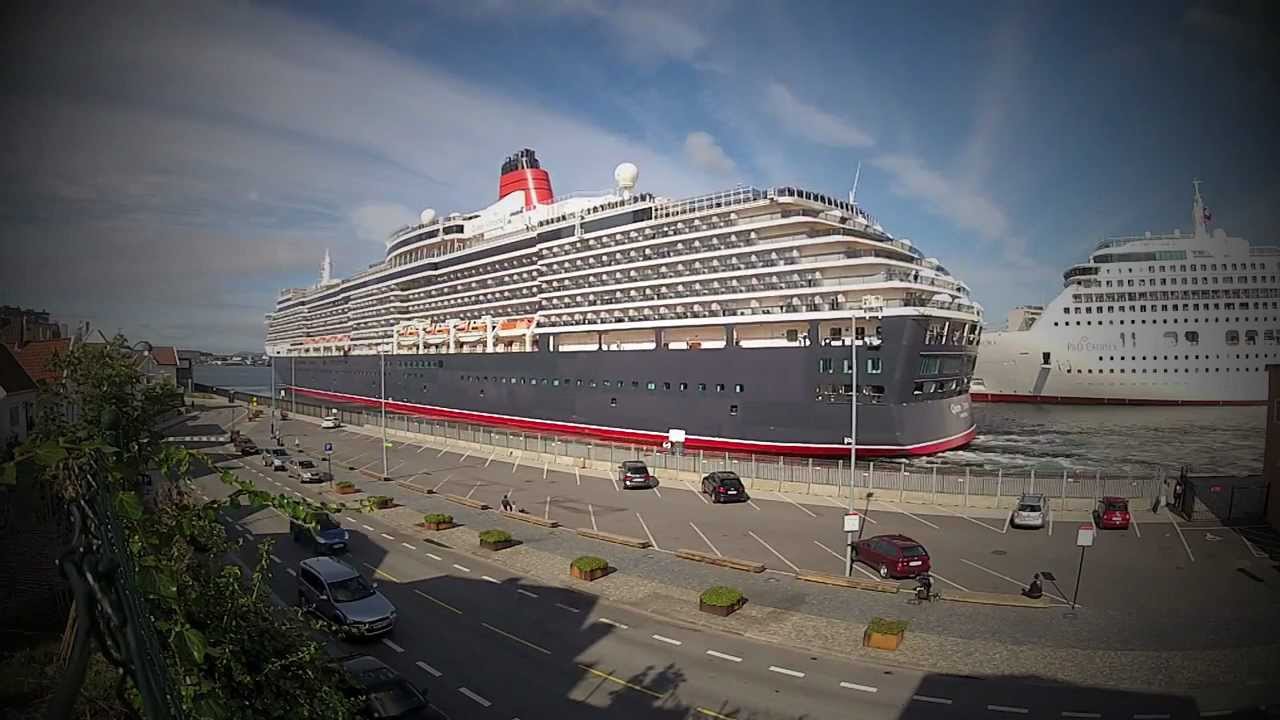 MS Queen Victoria & MV Aurora cruise ships leaving Stavanger - YouTube