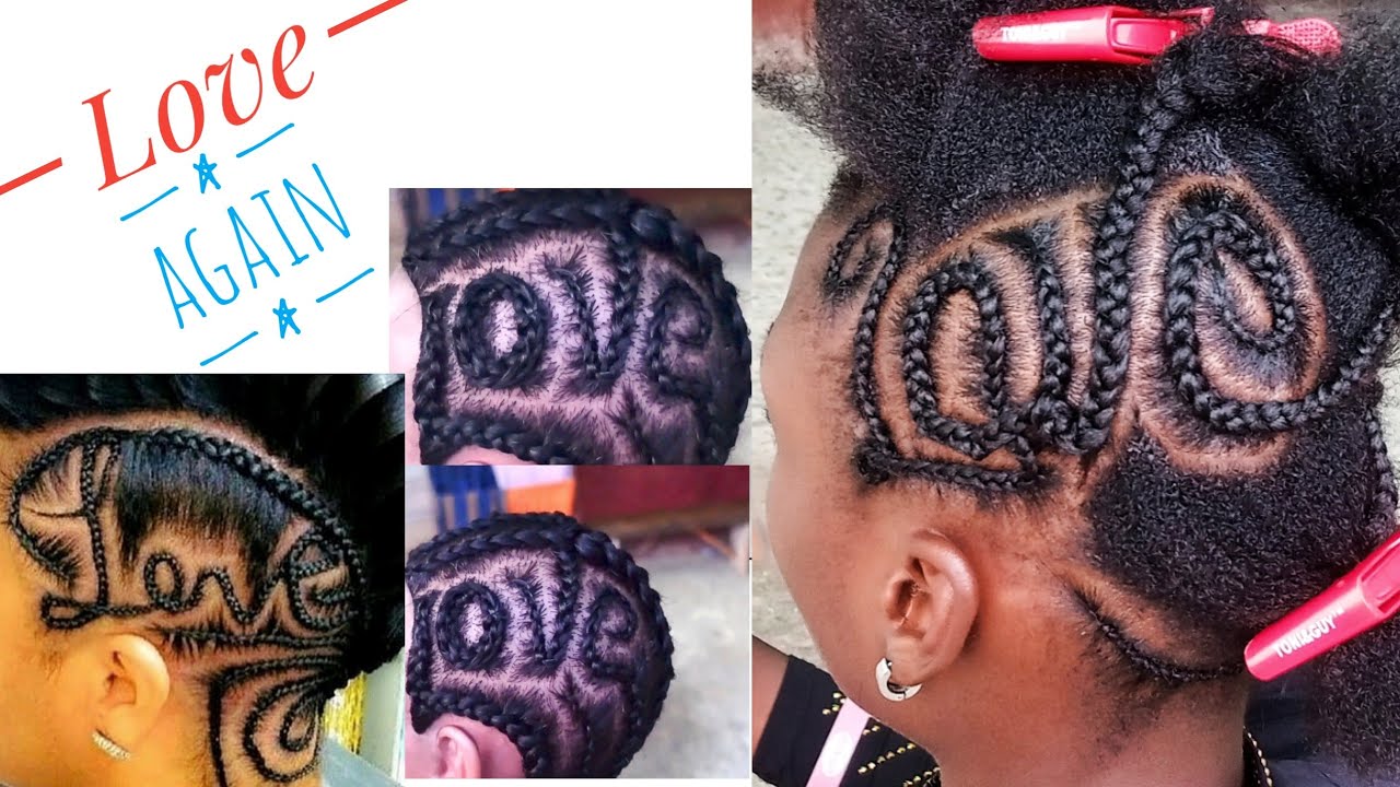 How to braid the word LOVE - YouTube