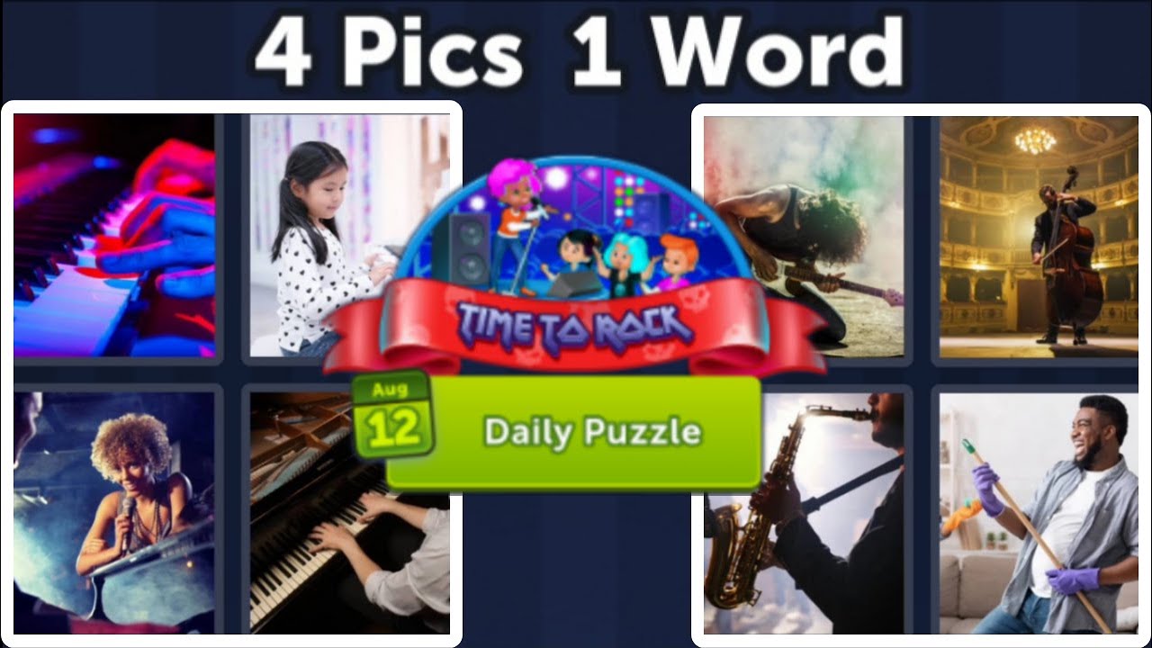 4 Pics 1 Word Daily Puzzle August 12, 2023 Time To Rock, Levels 5121 ...