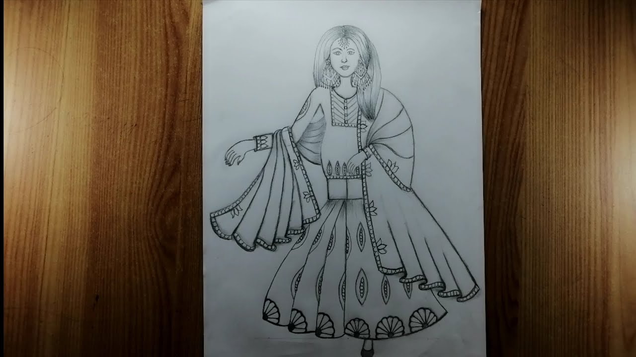 How to draw a girl wearing sharara || step by step drawing tutorial ...