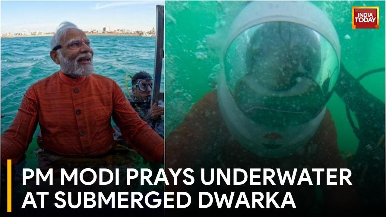 PM Narendra Modi's Underwater Prayer At Krishna's Submerged Dwarka ...