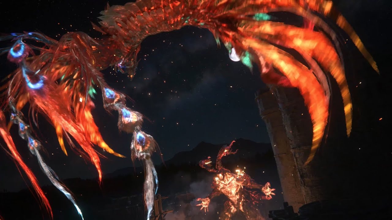 Final Fantasy 16 - Phoenix vs Ifrit Cinematic Fight - Ifrit Kills ...