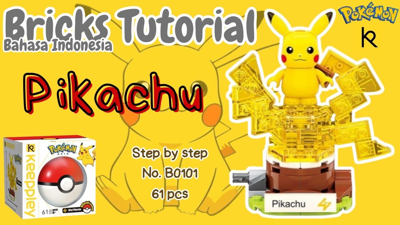 Building Bricks Keeppley Pokemon Ball •PIKACHU• B0101 l Tutorial Lego ...