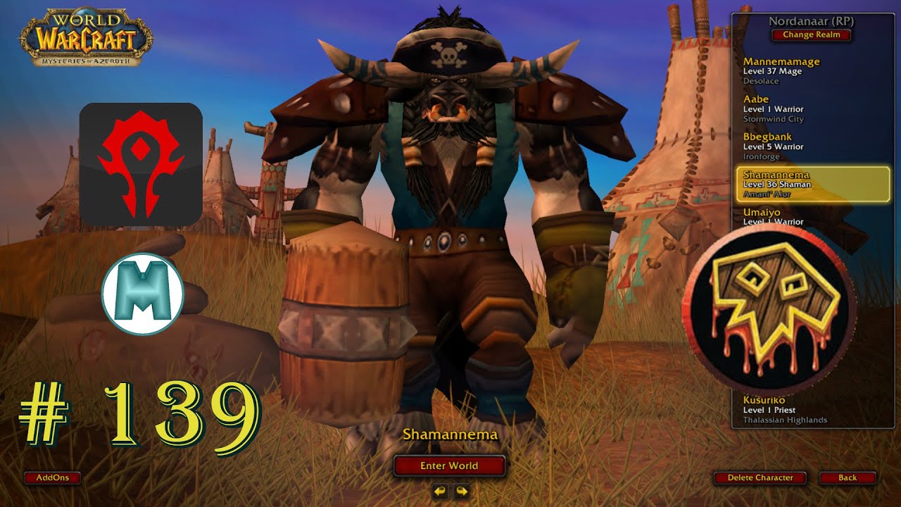 Turtle WoW Vanilla+ Horde # 139 - "Kodo Roundup" dinging 37 and one ...