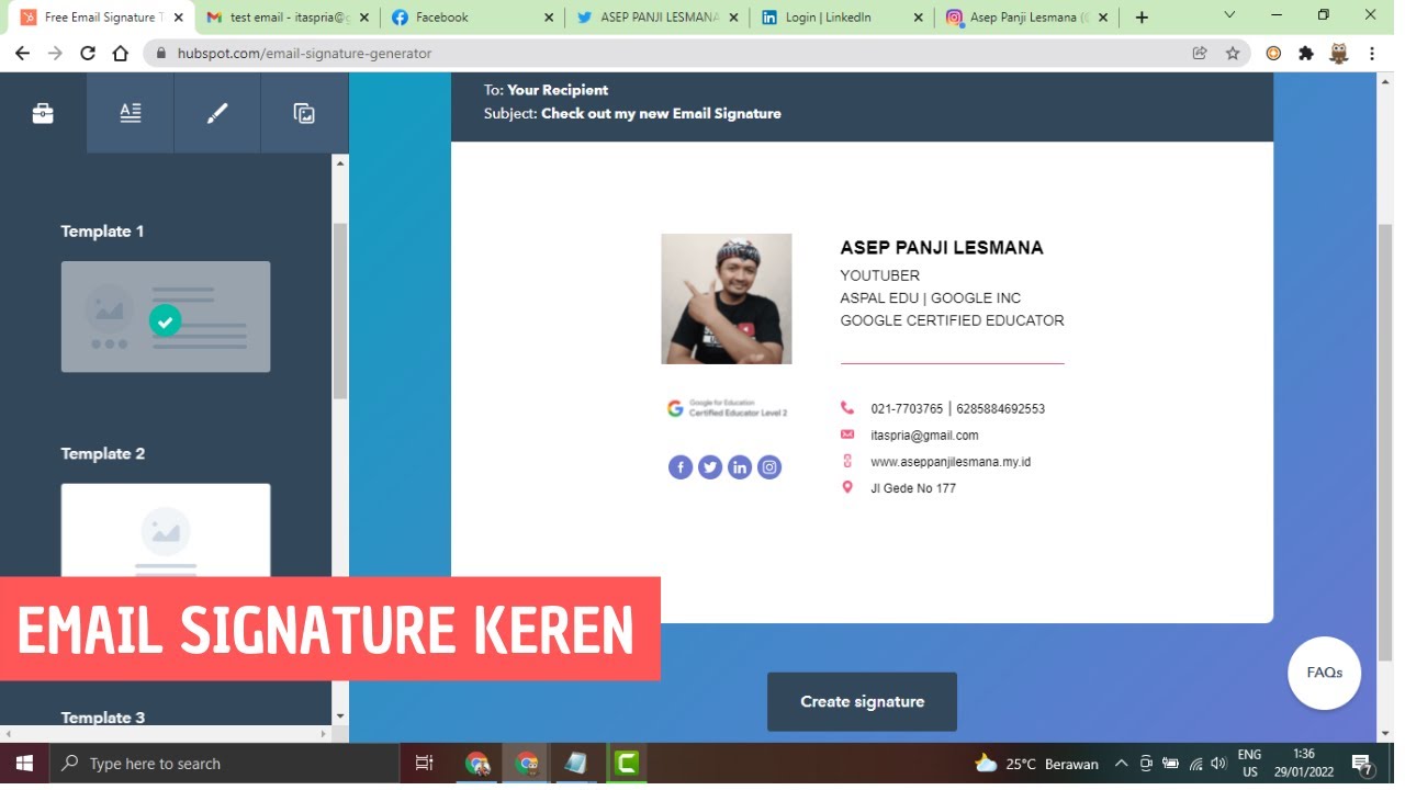 CARA MEMBUAT EMAIL SIGNATURE KEREN - YouTube