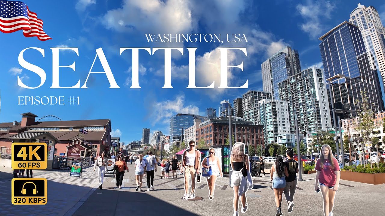 🇺🇸 Downtown Seattle Walking Tour (Alaskan Wy) with Immersive City Sound ...
